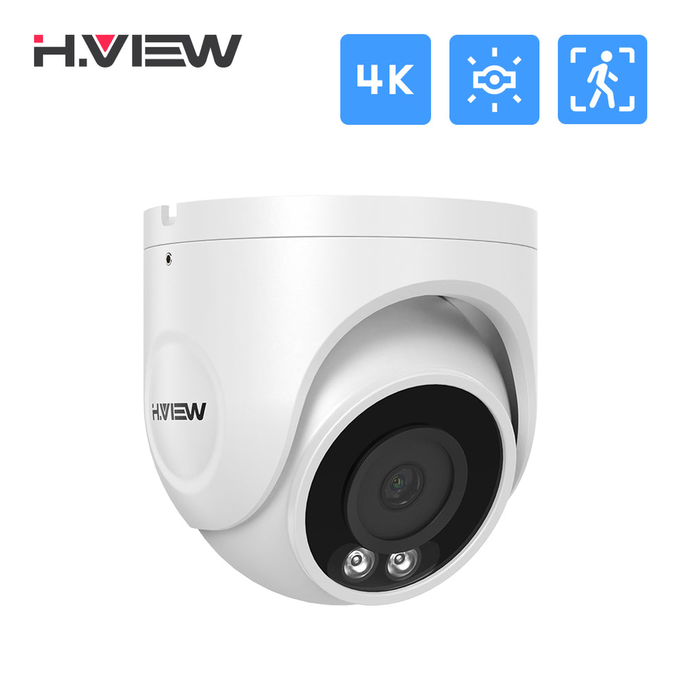 H.View 4K PoE IP Dome Camera with Audio, 2.8mm Lens, Wide Angle, Secur ...