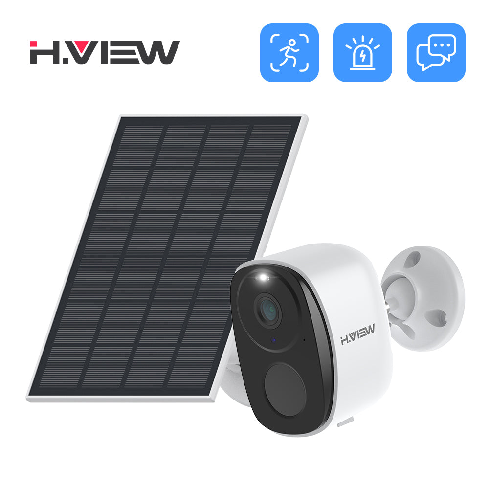 H.VIEW 2K 3MP Solar Camera Outdoor Wireless, Battery Camera for Home S ...
