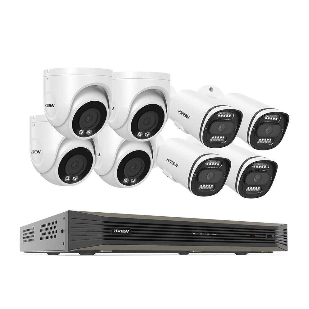 H.VIEW 16 Channels 4K 8MP PoE Security Camera System, Smart Dual Illum ...