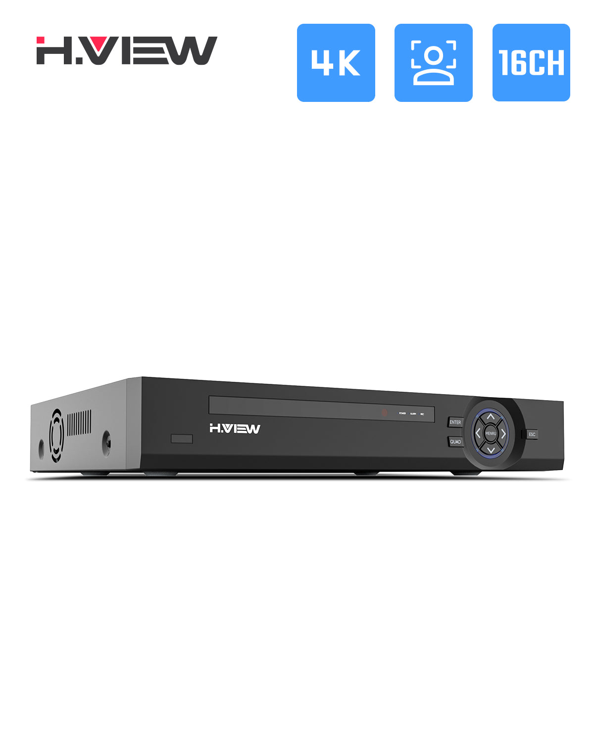 H.View 4K 16CH PoE NVR 2/5/8MP CCTV Security System Face Detection H.2 ...
